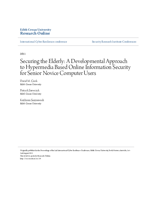 (PDF) Securing the Elderly: A Developmental Approach to Hypermedia ...