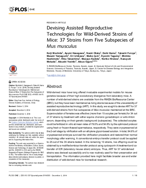 (PDF) Devising Assisted Reproductive Technologies for Wild-Derived ...