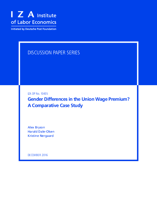 (PDF) Gender differences in the union wage premium? A comparative case ...