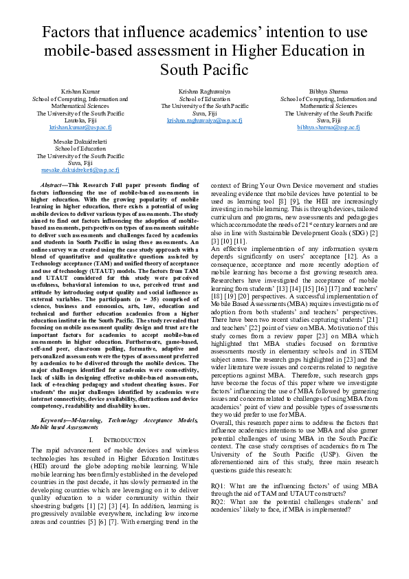 (PDF) Factors that influence academics’ intention to use mobile-based ...