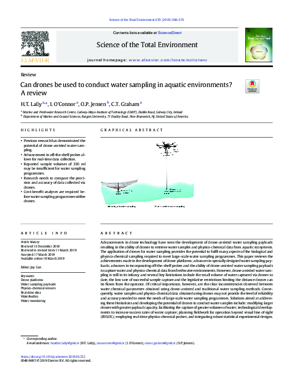 (PDF) Can drones be used to conduct water sampling in aquatic ...