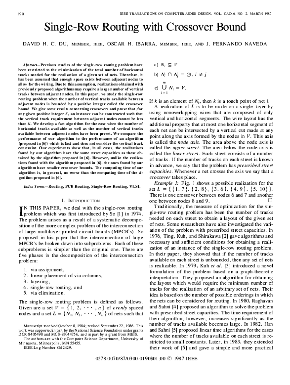 (PDF) Single-row routing with crossover bound
