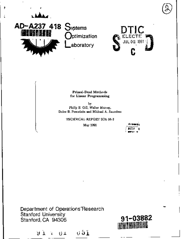 Pdf Primal—dual Methods For Linear Programming