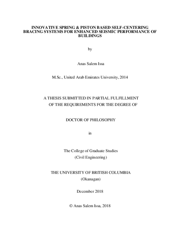 (PDF) Innovative spring & piston based self-centering bracing systems ...