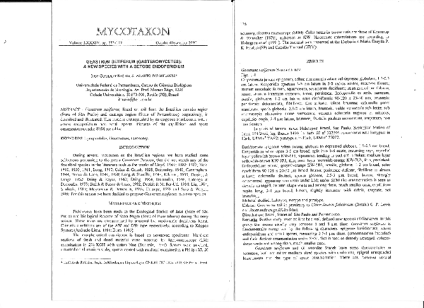 (PDF) Geastrum setiferum (Gasteromycetes): A new species with a setose ...