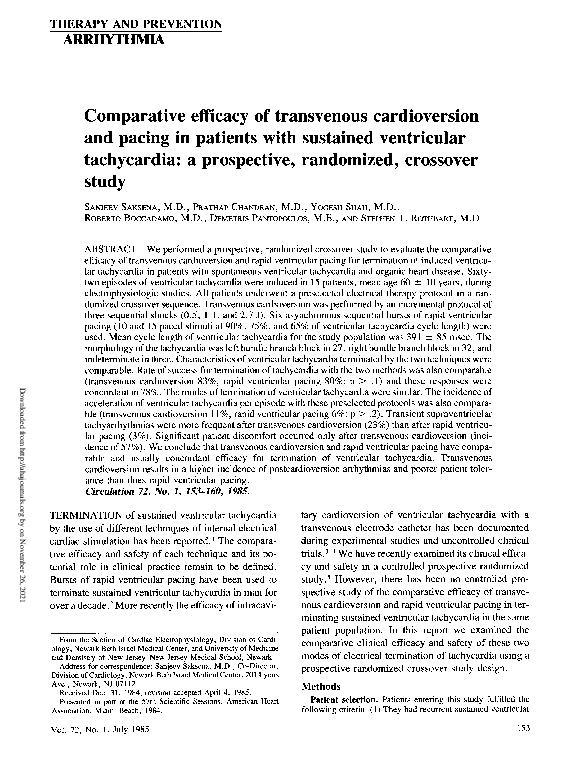 (PDF) Comparative effcacy of transvenous cardioversion and pacing in ...