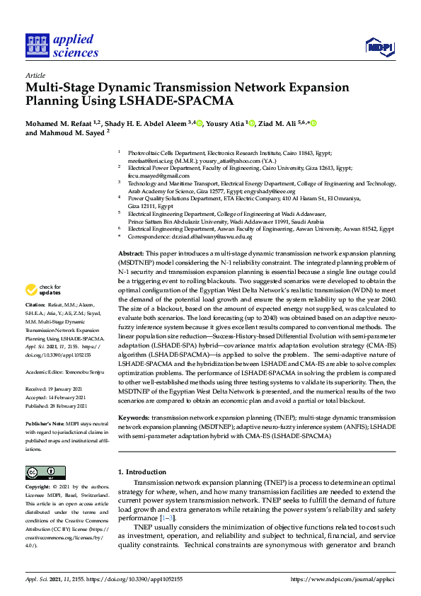 (PDF) Multi-Stage Dynamic Transmission Network Expansion Planning Using ...