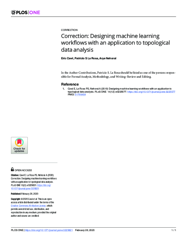 (PDF) Correction: Designing machine learning workflows with an application to topological data ...
