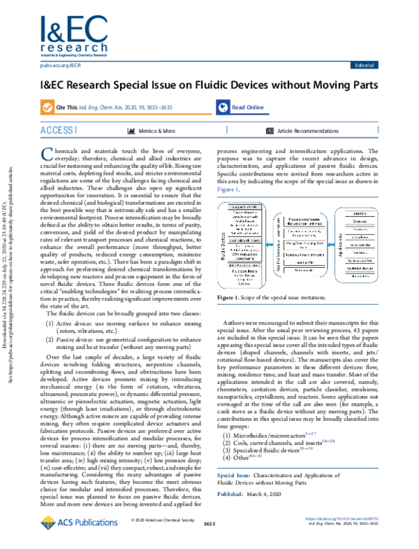 (PDF) I Research Special Issue on Fluidic Devices without Moving Parts
