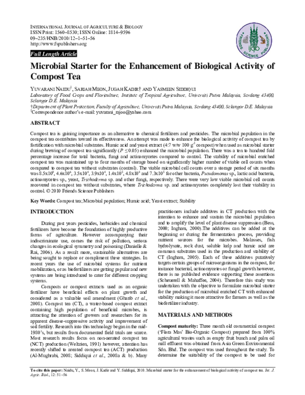 (PDF) Microbial starter for the enhancement of biological activity of ...
