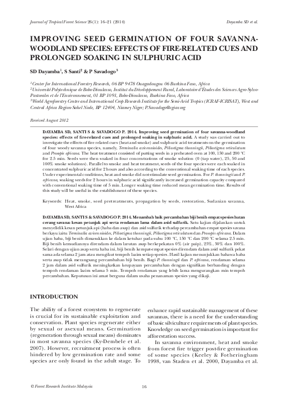 (PDF) Improving seed germination of four savanna-woodland species ...
