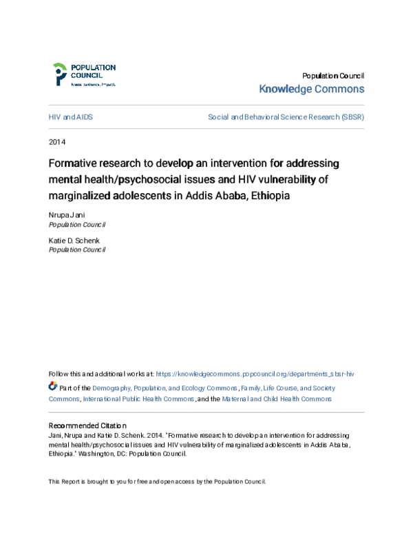 (PDF) Formative research to develop an intervention for addressing ...