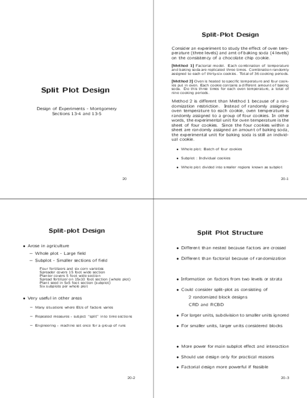 (PDF) Split-Plot Design