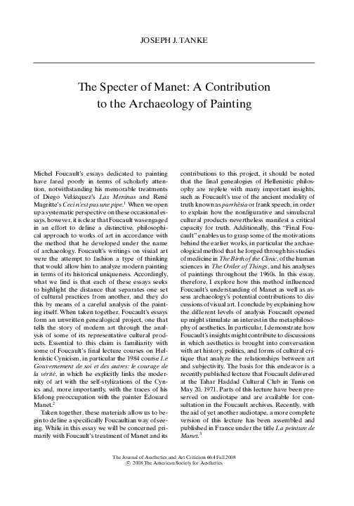 (PDF) The Specter of Manet: A Contribution to the Archaeology of Painting