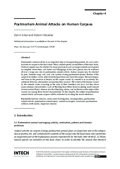 (PDF) Postmortem Animal Attacks on Human Corpses
