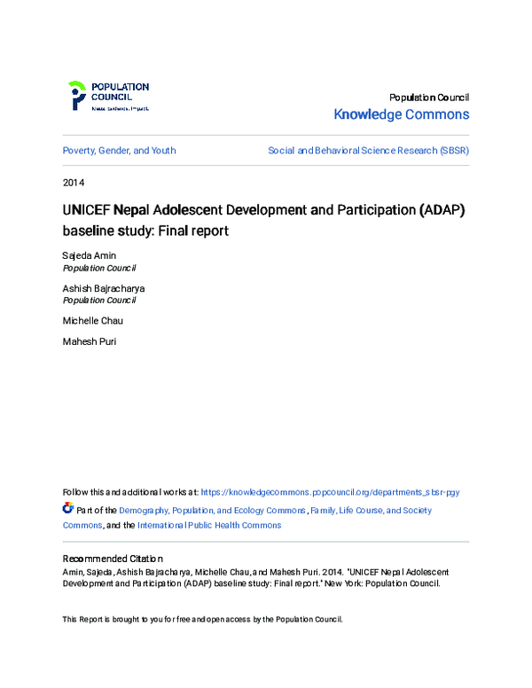 (PDF) UNICEF Nepal Adolescent Development and Participation (ADAP ...