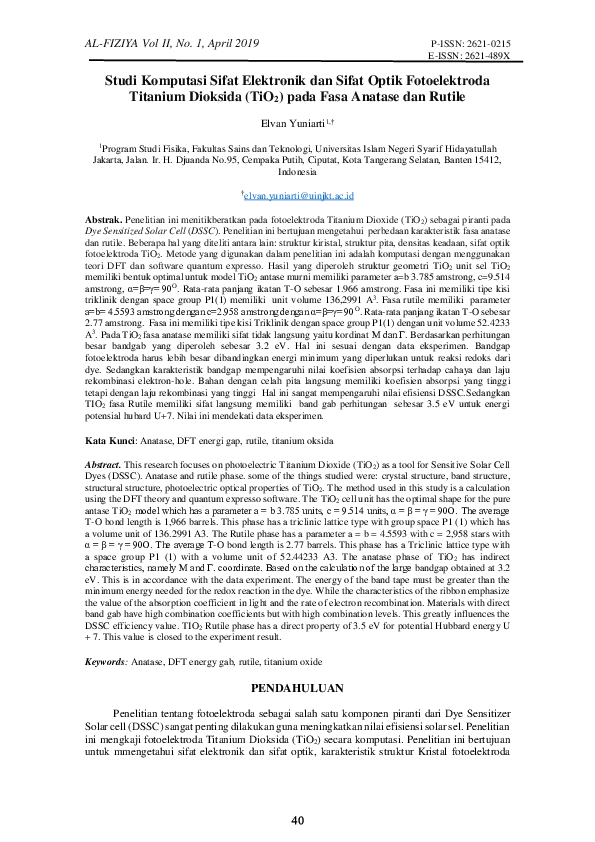 (PDF) Studi Komputasi Sifat Elektronik dan Sifat Optik Fotoelektroda ...