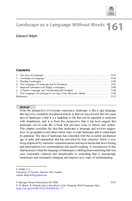(PDF) Landscape as a Language Without Words