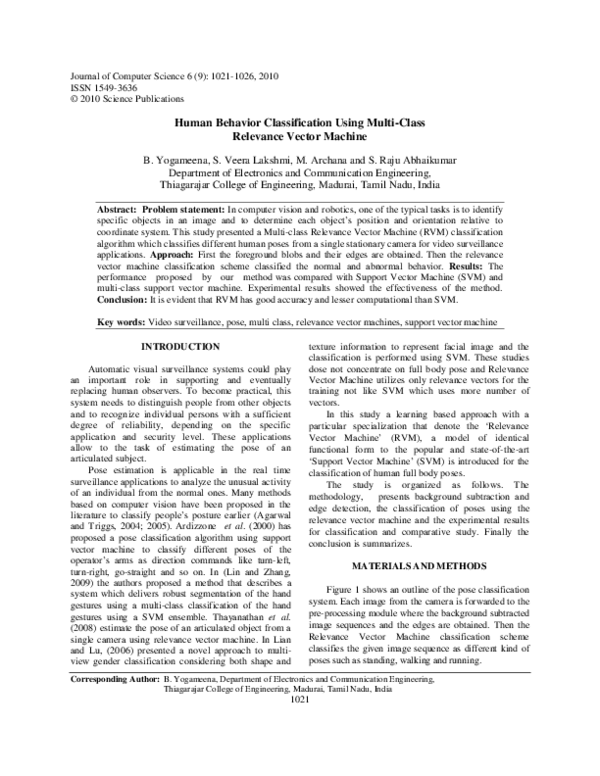 (PDF) Human Behavior Classification Using Multi-Class Relevance Vector Machine