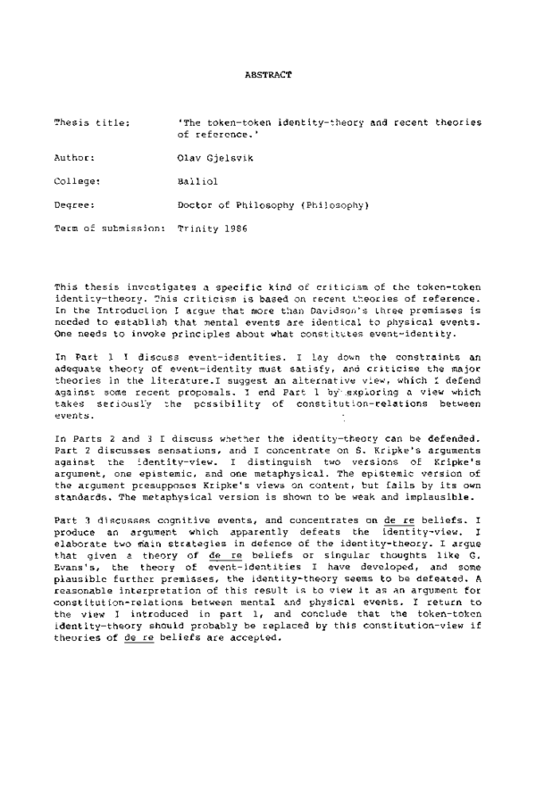 (PDF) The token-token identity-theory and recent theories of reference ...