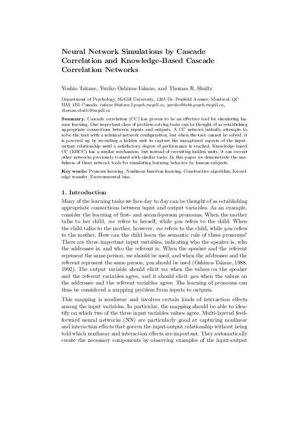 (PDF) Neural Network Simulations by Cascade Correlation and Knowledge-Based Cascade Correlation ...