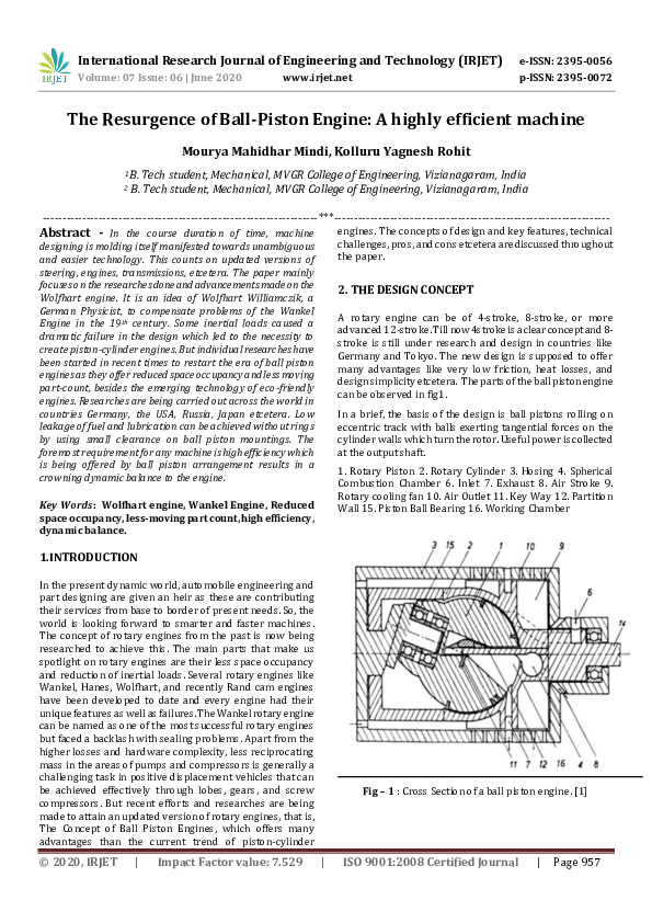 (PDF) The Resurgence of Ball-Piston Engine: A highly efficient machine