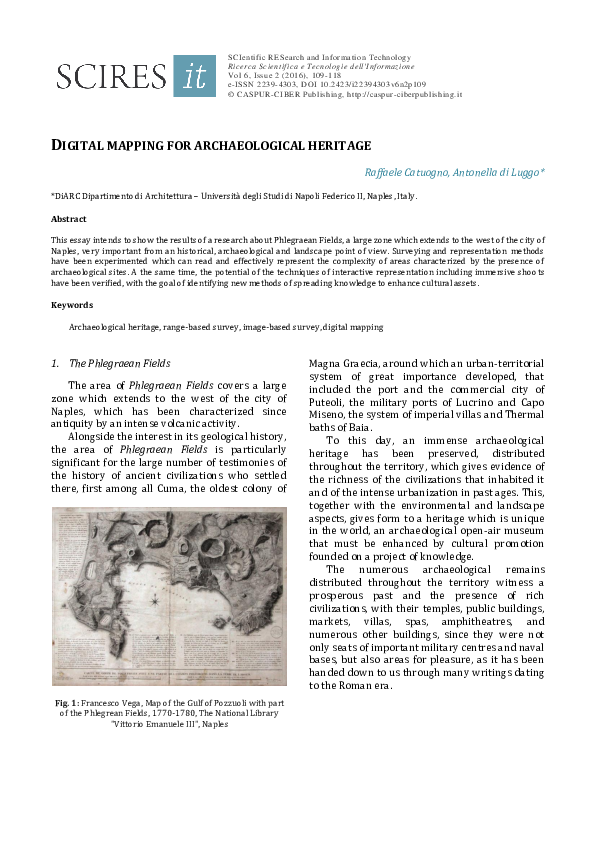(PDF) Digital mapping for archaeological heritage