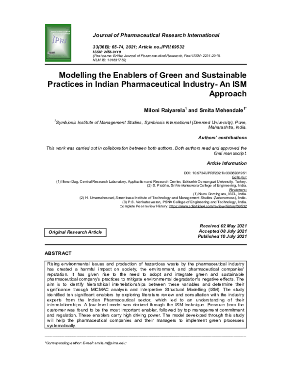 Pdf Interpretive Structural Modelling Ism Approach An Overview Nikhil Dev