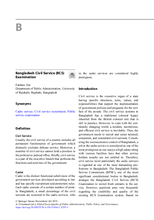 (PDF) Bangladesh Civil Service (BCS) Examination