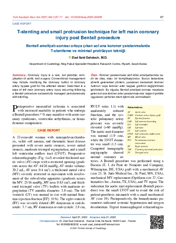 (PDF) T-stenting and small protrusion technique for left main coronary ...