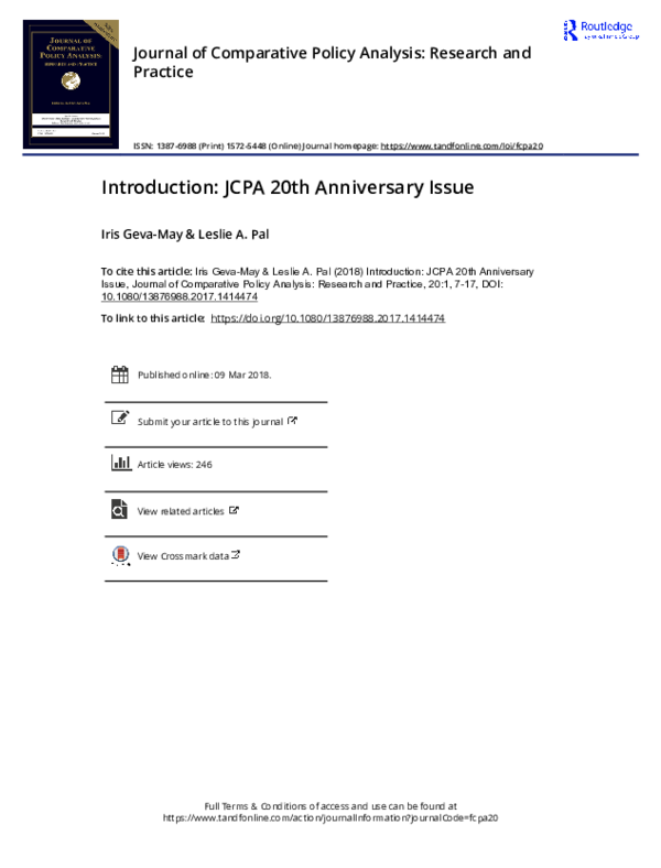 (PDF) Introduction: JCPA 20th Anniversary Issue