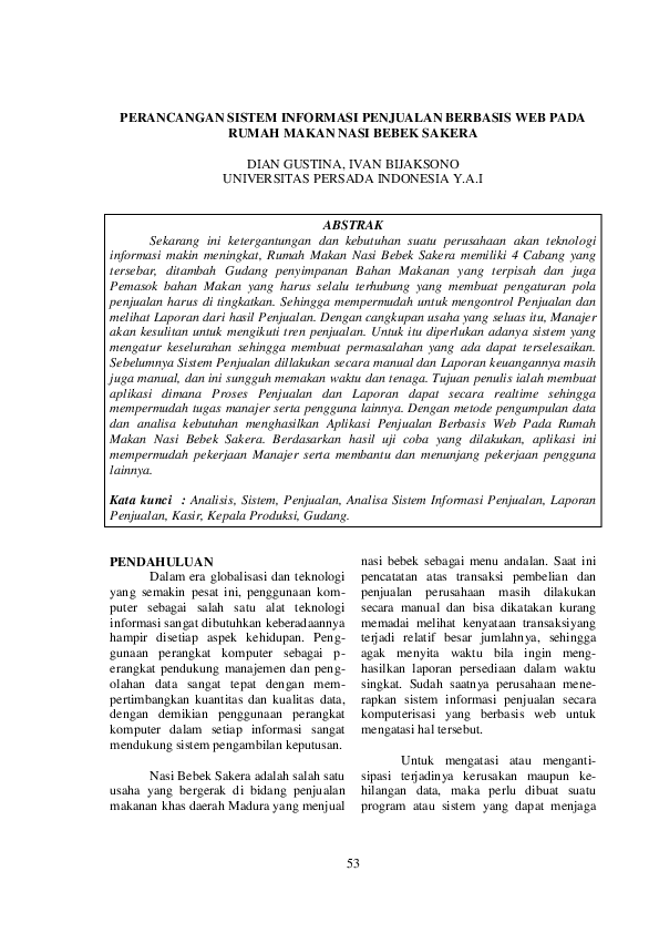 (PDF) Perancangan Sistem Informasi Penjualan Berbasis Java Studi Kasus ...