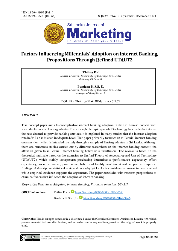 (PDF) Factors Influencing Millennials' Adoption on Internet Banking, Propositions Through ...