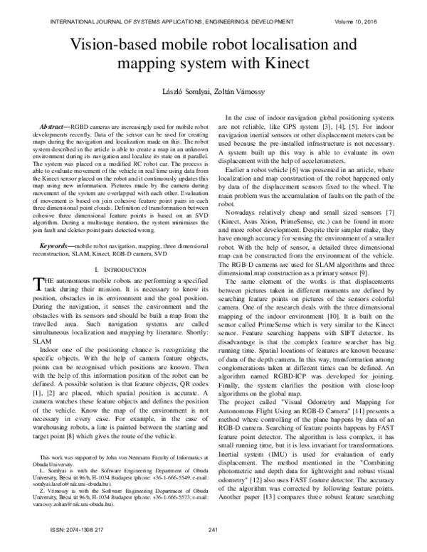(PDF) Vision-based mobile robot localisation and mapping system with Kinect