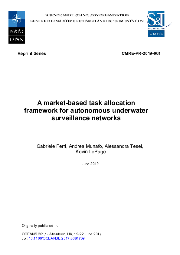 (PDF) A market-based task allocation framework for autonomous underwater surveillance networks