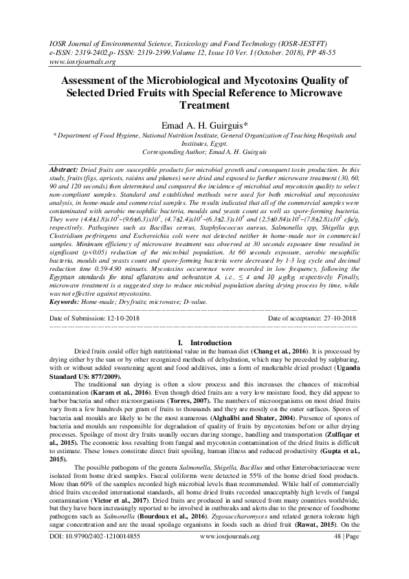 (PDF) Assessment of the Microbiological and Mycotoxins Quality of ...