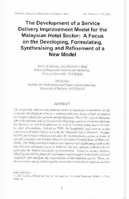 (PDF) The development of a service delivery improvement model for the ...