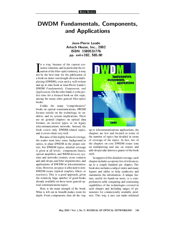 (PDF) DWDM Fundamentals, Components, and Applications
