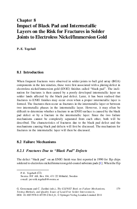 (PDF) Impact of Black Pad and Intermetallic Layers on the Risk for ...