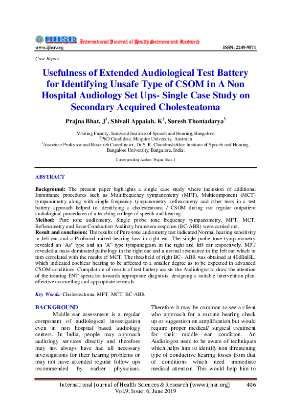 (PDF) Usefulness of Extended Audiological Test Battery for Identifying ...