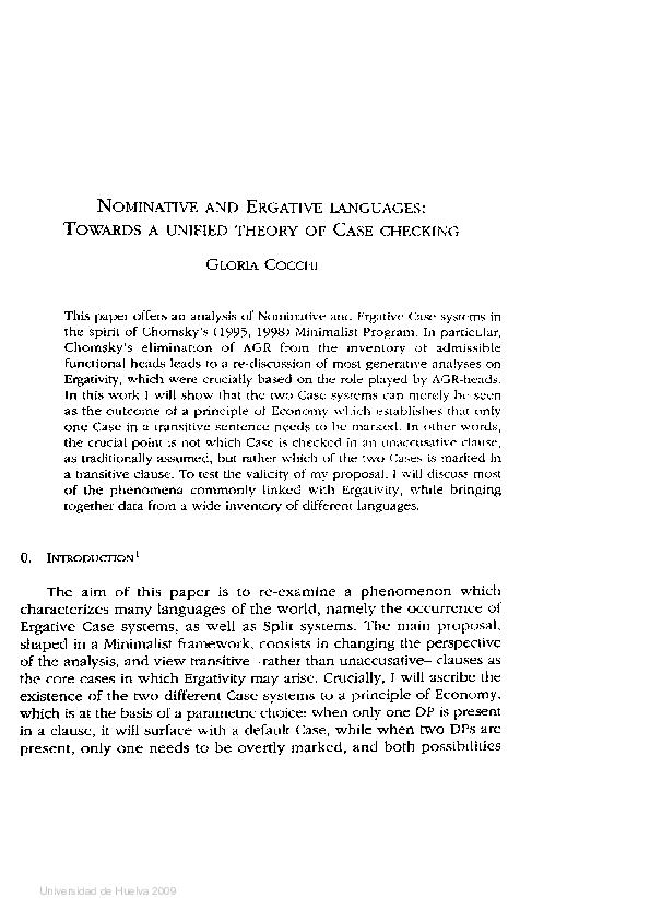 (PDF) Nominative and Ergative Languages: Towards a Unified Theory of ...