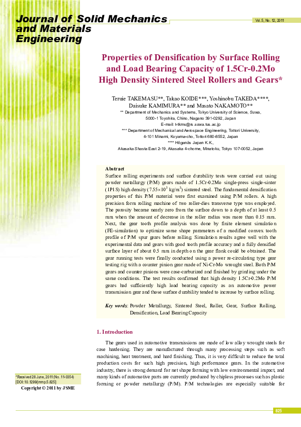 (PDF) Properties of Densification by Surface Rolling and Load Bearing ...