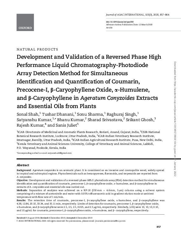 (PDF) Development and Validation of a Reversed Phase High Performance Liquid Chromatography ...