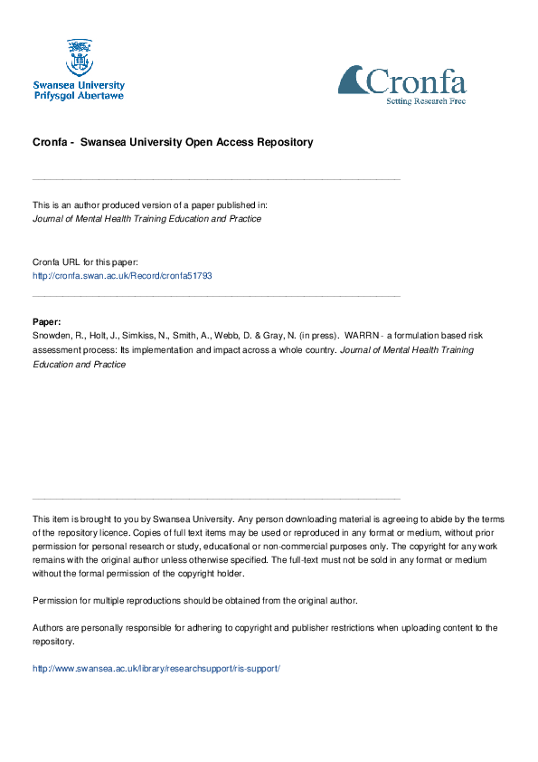 (PDF) WARRN – a formulation-based risk assessment process: its ...