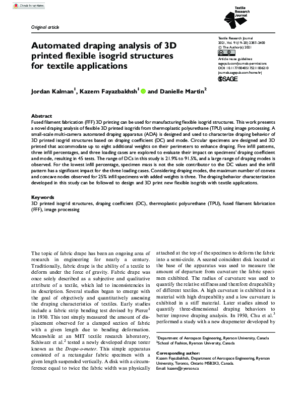 Pdf Automated Draping Analysis Of 3d Printed Flexible Isogrid Structures For Textile Applications