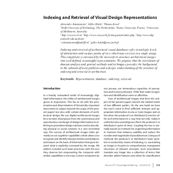 (PDF) Indexing and Retrieval of Visual Design Representations
