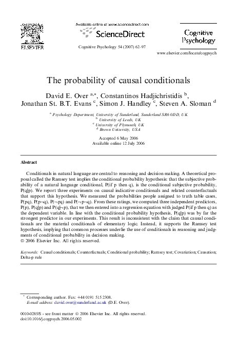 (PDF) The probability of causal conditionals