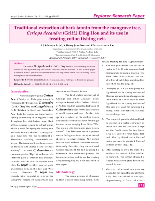 (PDF) Traditional extraction of bark tannin from the mangrove tree ...
