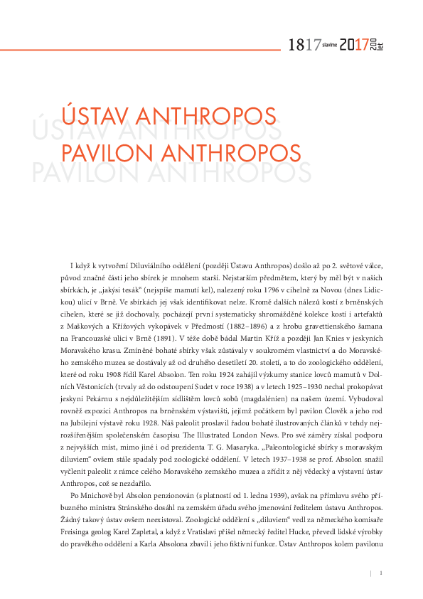 (PDF) Ústav Anthropos, Pavilon Anthropos