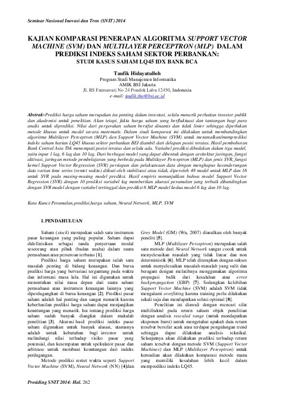 (PDF) Perbandingan Algoritma Linear Regression, LSTM, Dan Gru Dalam Memprediksi Harga Saham ...